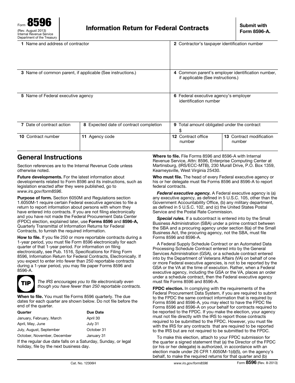 IRS Form 8596 - Fill Out, Sign Online and Download Fillable PDF ...