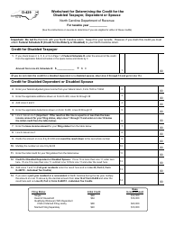 Form D-429 - Fill Out, Sign Online and Download Printable PDF, North ...