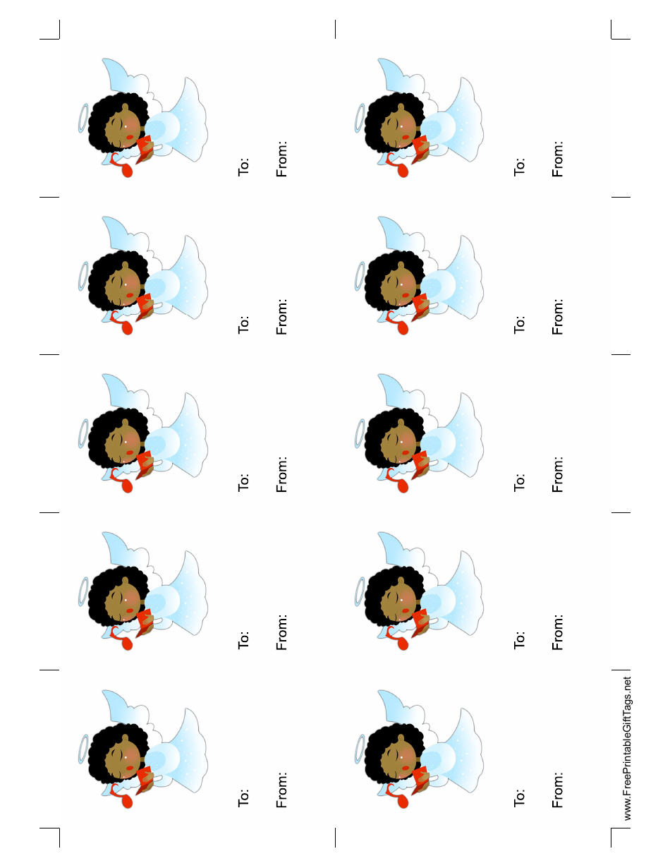 Angel Singing Gift Tag Template - White Download Printable PDF ...