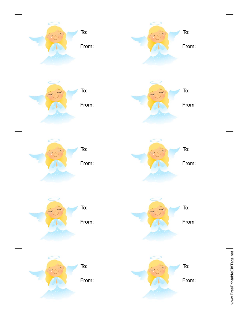 Angel Praying Gift Tag Template Download Printable PDF | Templateroller