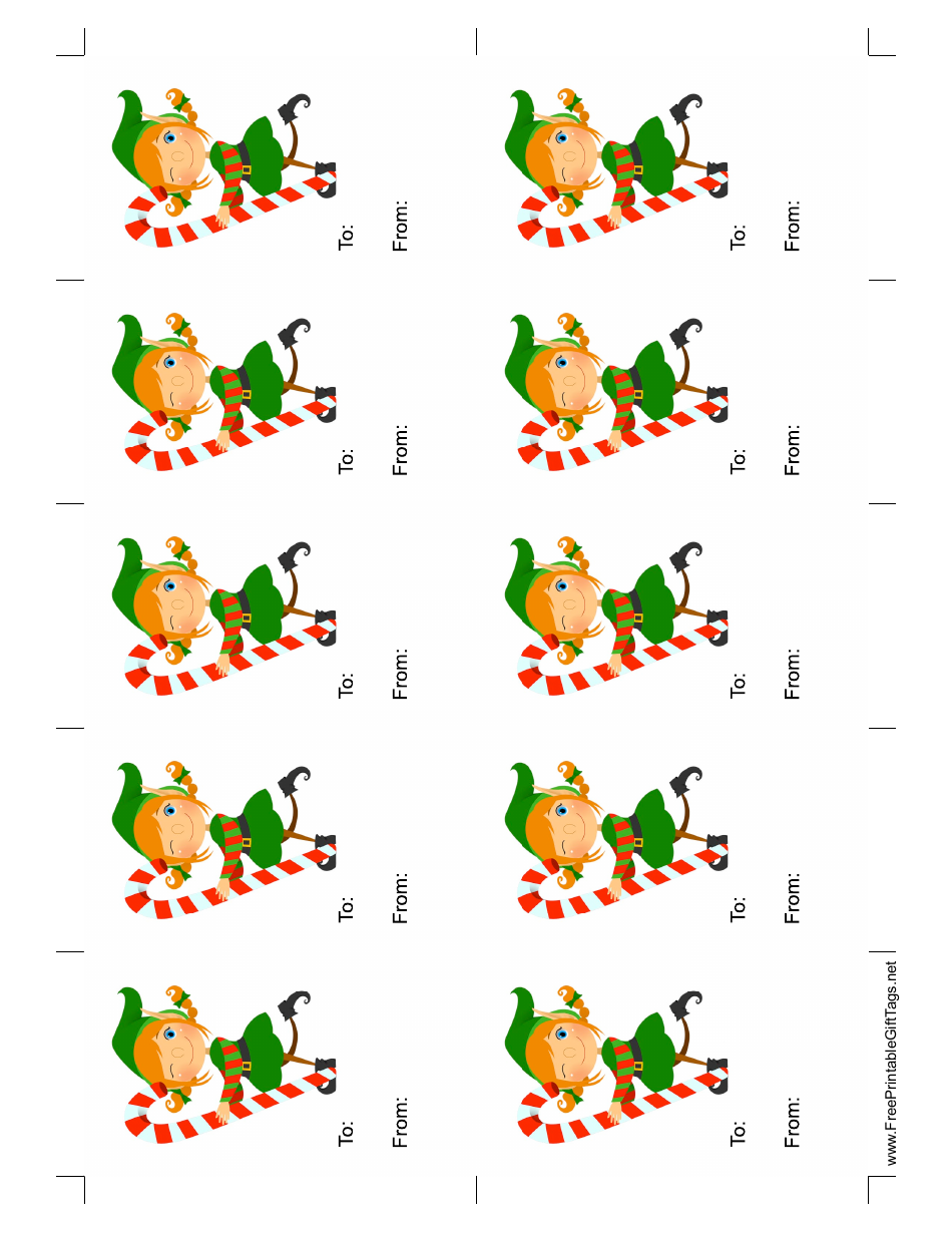 Elf With Candycane Gift Tag Template Download Printable PDF ...