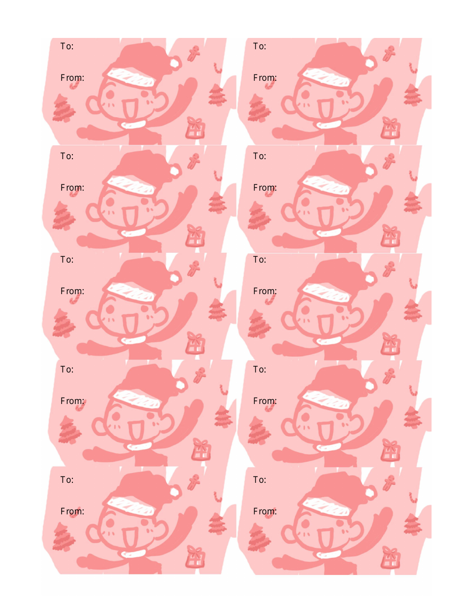 Pink Santa Gift Tag Template Download Printable PDF | Templateroller