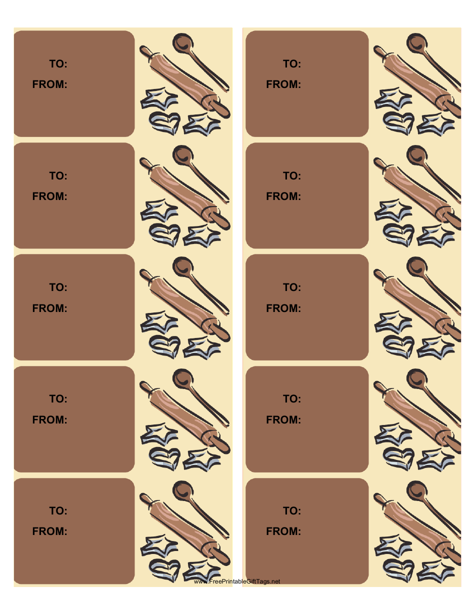 Cookie Gift Tag Template Download Printable PDF | Templateroller