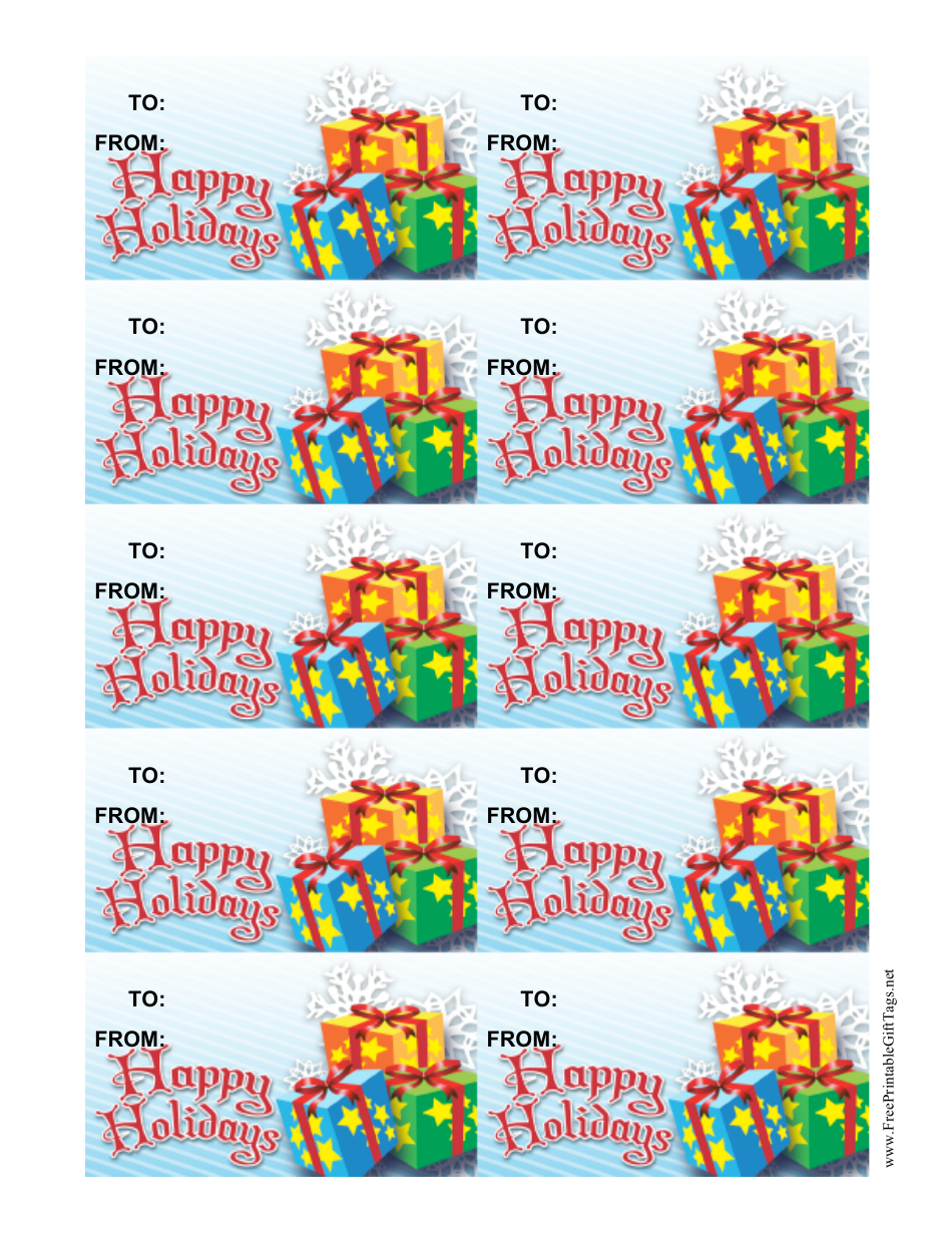 Happy Holidays Gift Tag Template - Presents Download Printable PDF ...