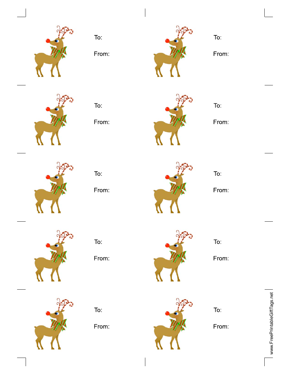 Reindeer Gift Tag Template Download Printable PDF | Templateroller