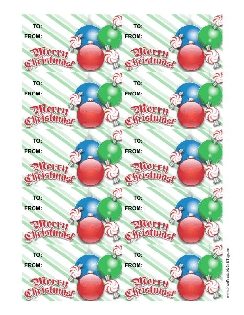 Christmas Ornaments Gift Tag Template Download Printable PDF 