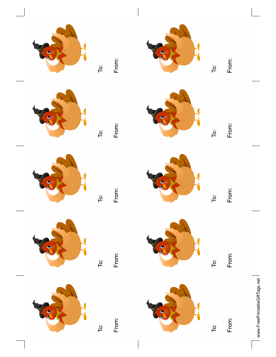 Turkey Gift Tag Templates Download Printable PDF | Templateroller