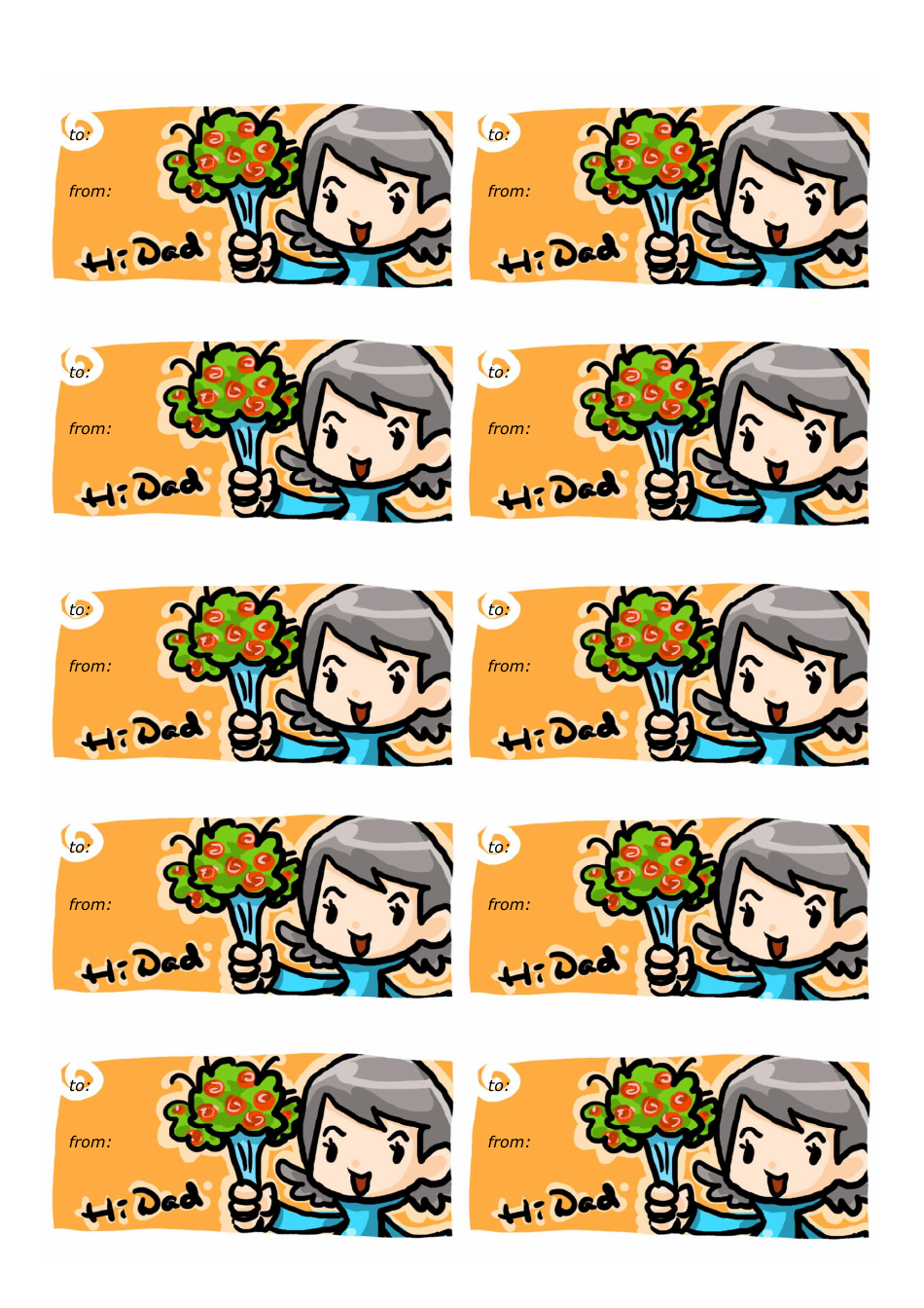 Hi Dad Gift Tag Template Download Printable PDF | Templateroller