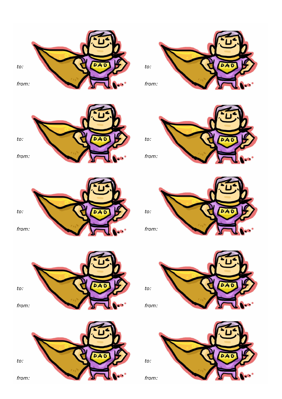 Super Dad Gift Tag Template Download Printable PDF | Templateroller