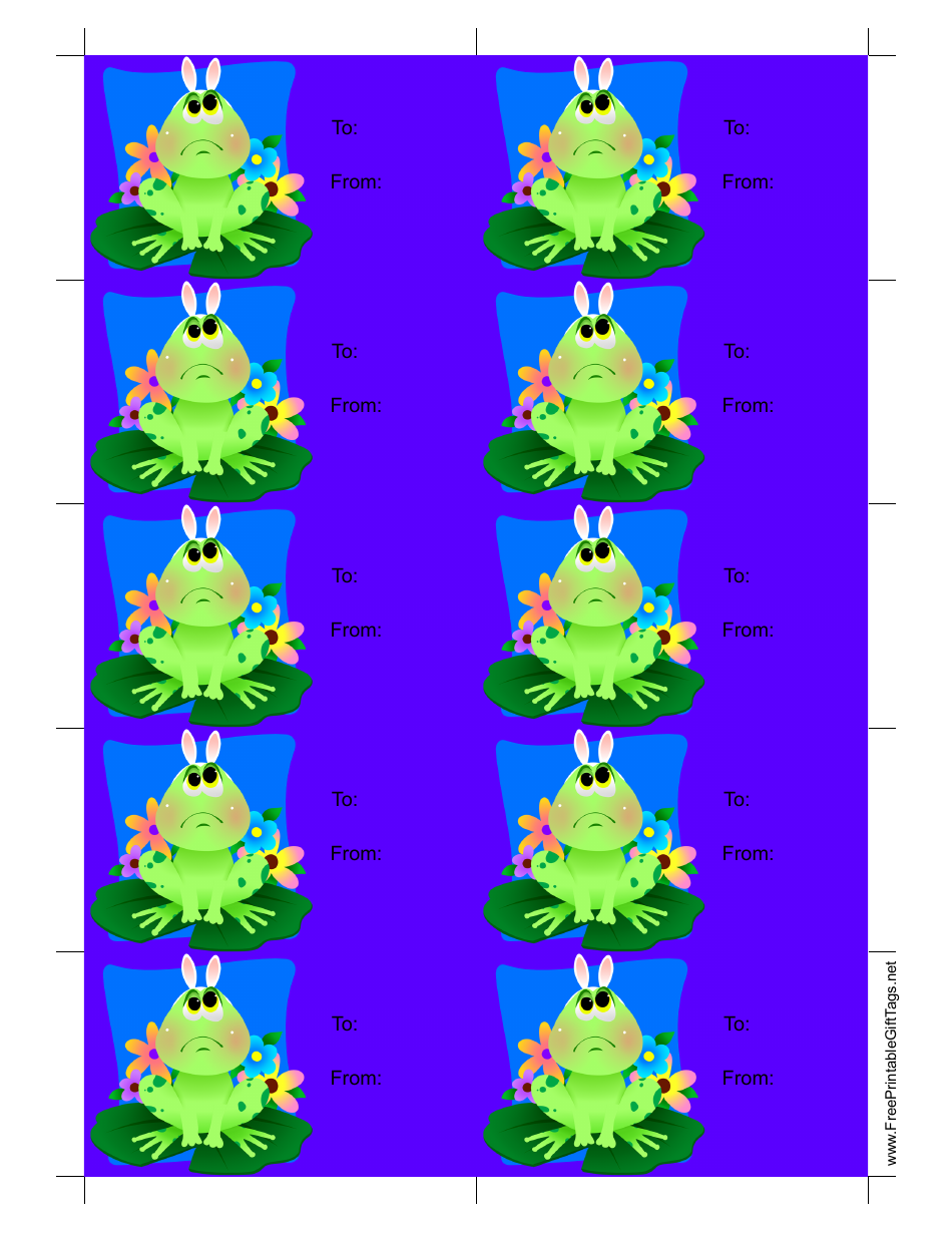 Easter Frog Gift Tag Template - Blue Background Download Printable PDF ...