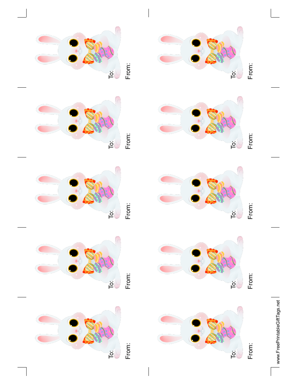 Bunny Gift Tag Template - White Background Download Printable PDF ...