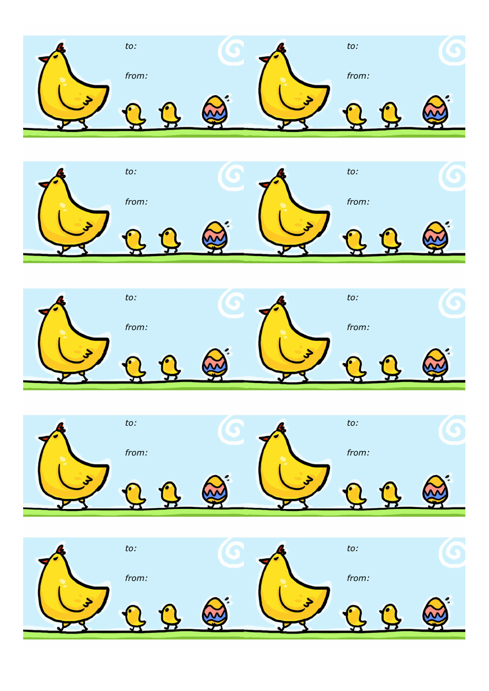 Easter Egg Gift Tag Template - Chickens Download Fillable PDF ...