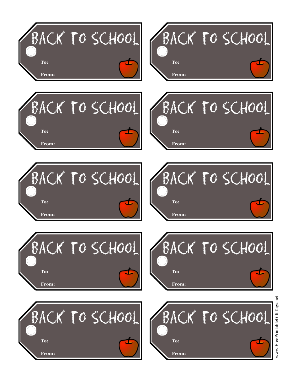 Back to School Gift Tag Template Download Printable PDF | Templateroller