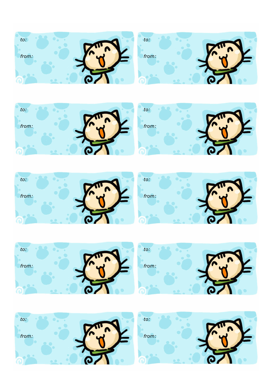Happy Cat Gift Tag Template Download Printable PDF | Templateroller
