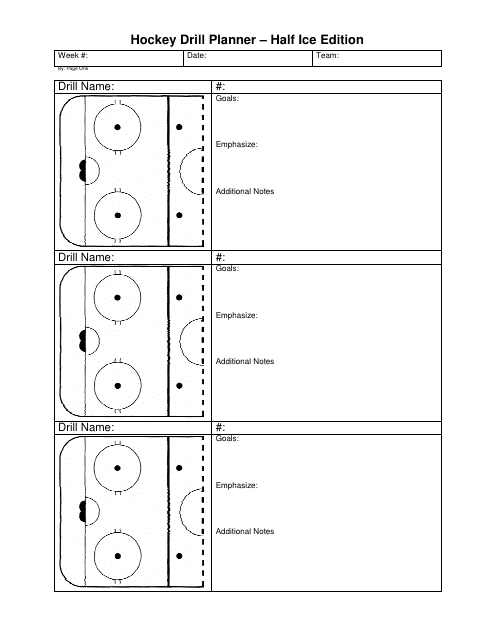 Hockey Drill Planner Template Half ICE Edition Download Printable PDF 