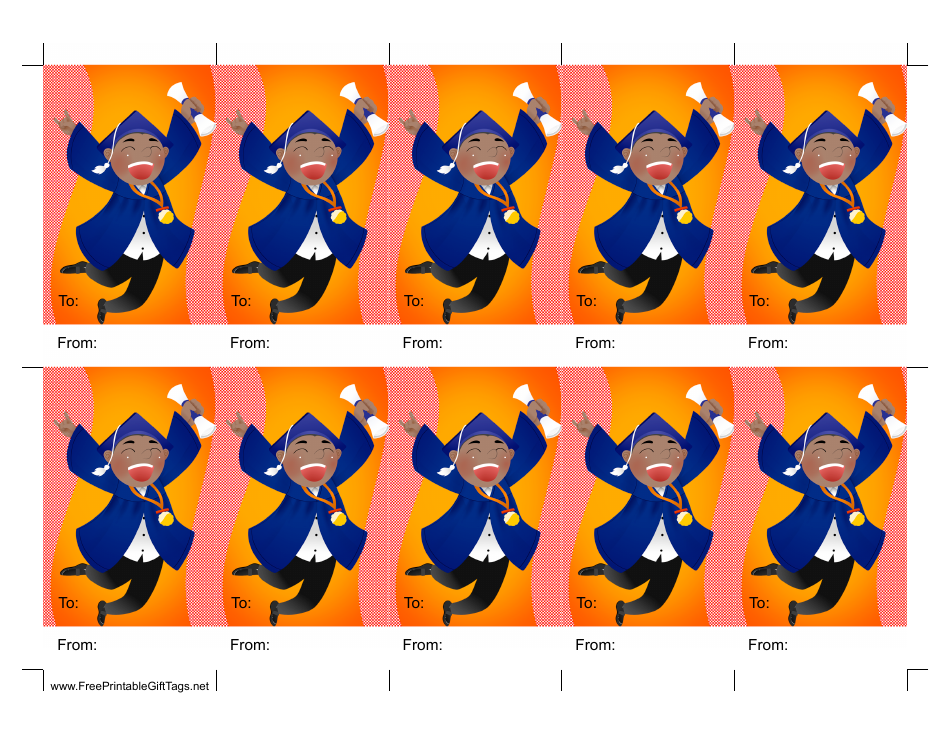 Leaping Graduation Boy Gift Tag Template Download Printable PDF ...