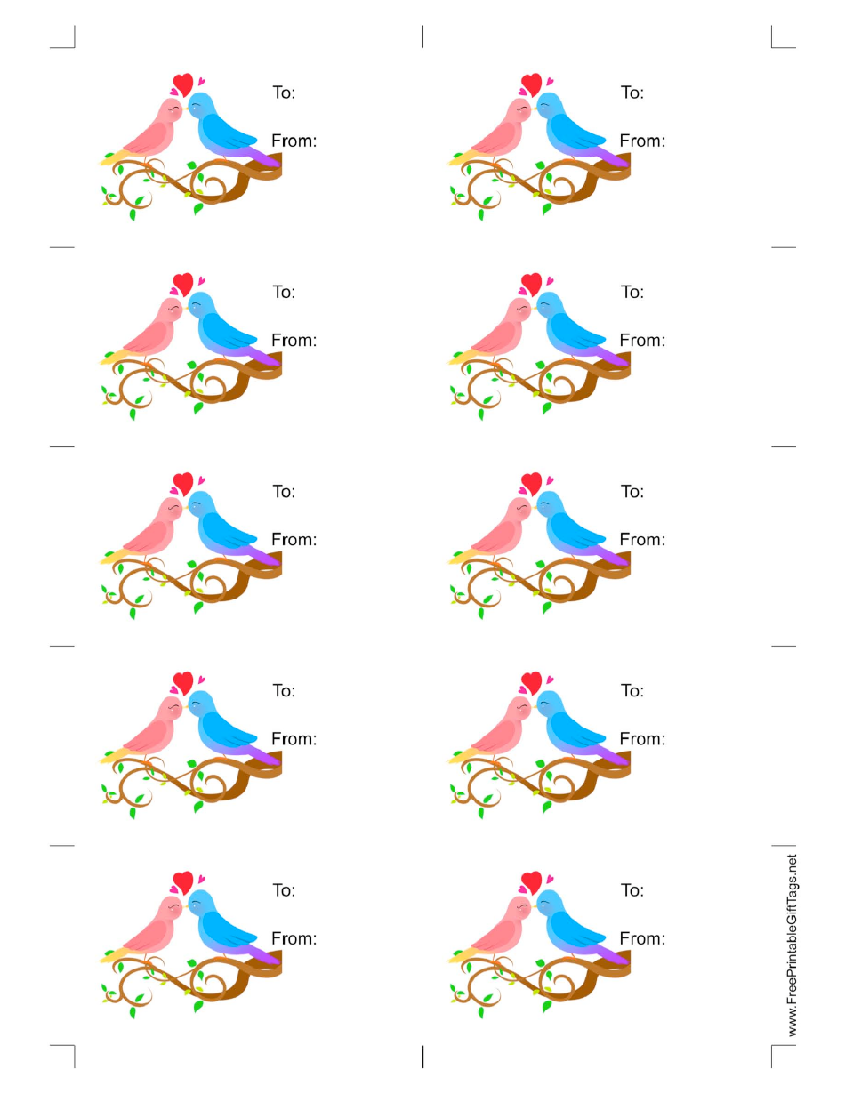 Birds Gift Tag Template - White Background Download Printable PDF ...