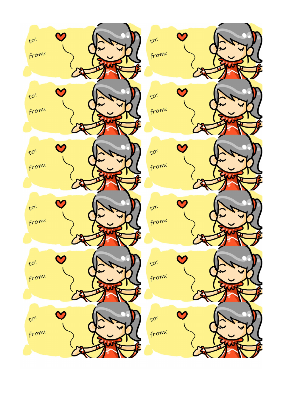 Girl Gift Tag Template Download Printable PDF | Templateroller