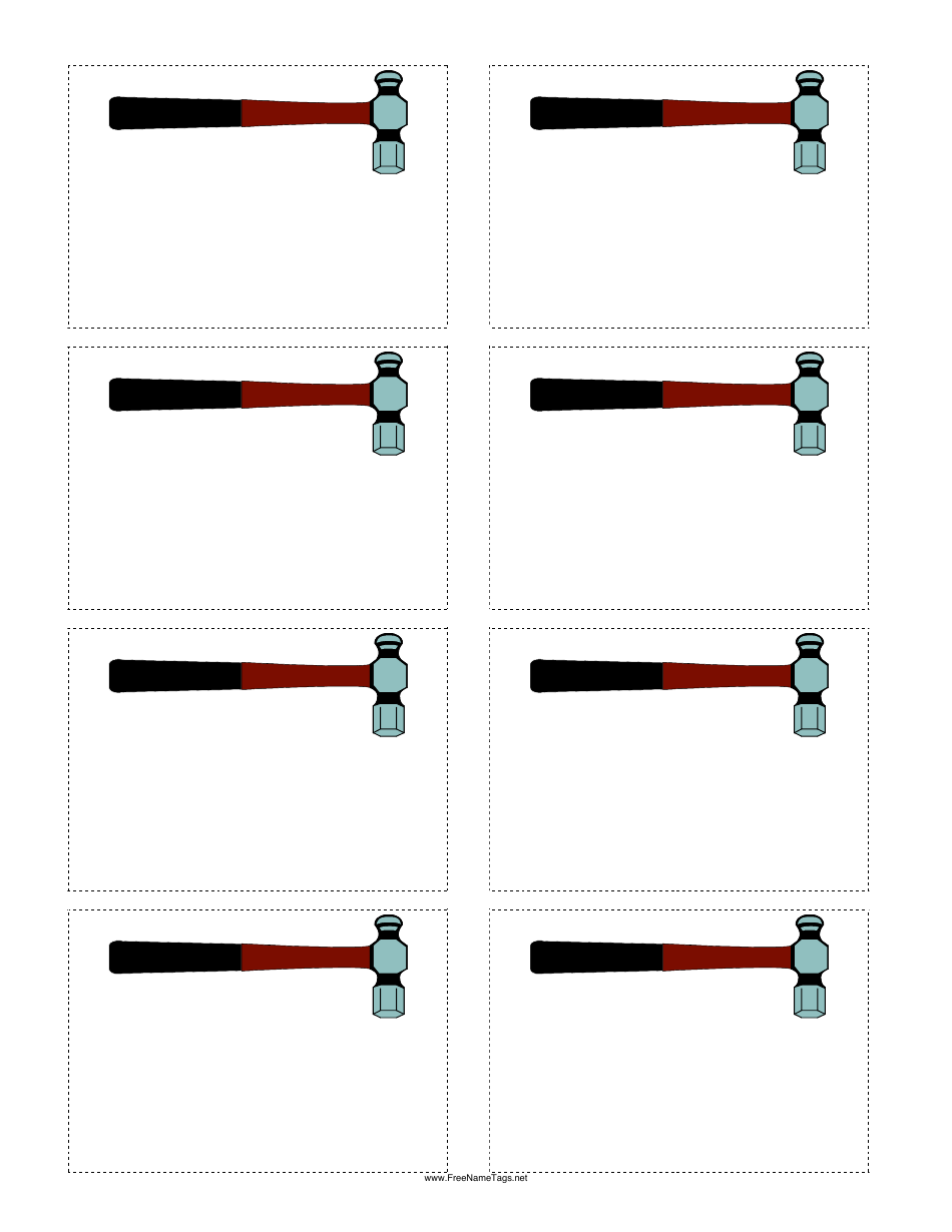 Hammer Name Tag Template Download Printable PDF | Templateroller