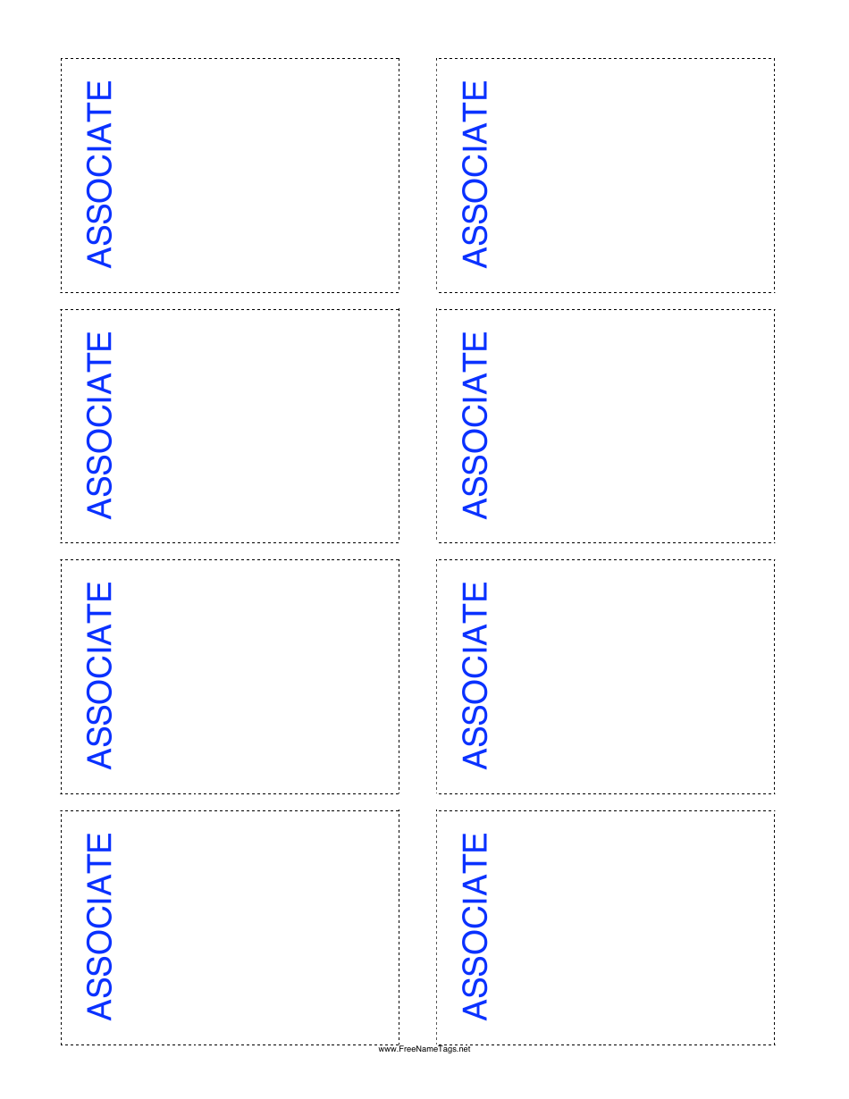 Associate Name Tag Template Download Printable PDF | Templateroller