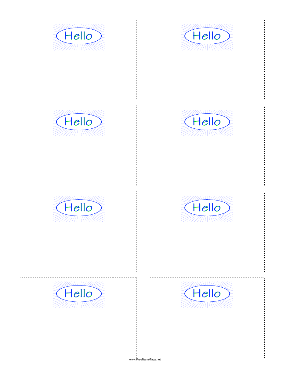 Hello Name Tag Template - Fill Out, Sign Online and Download PDF ...