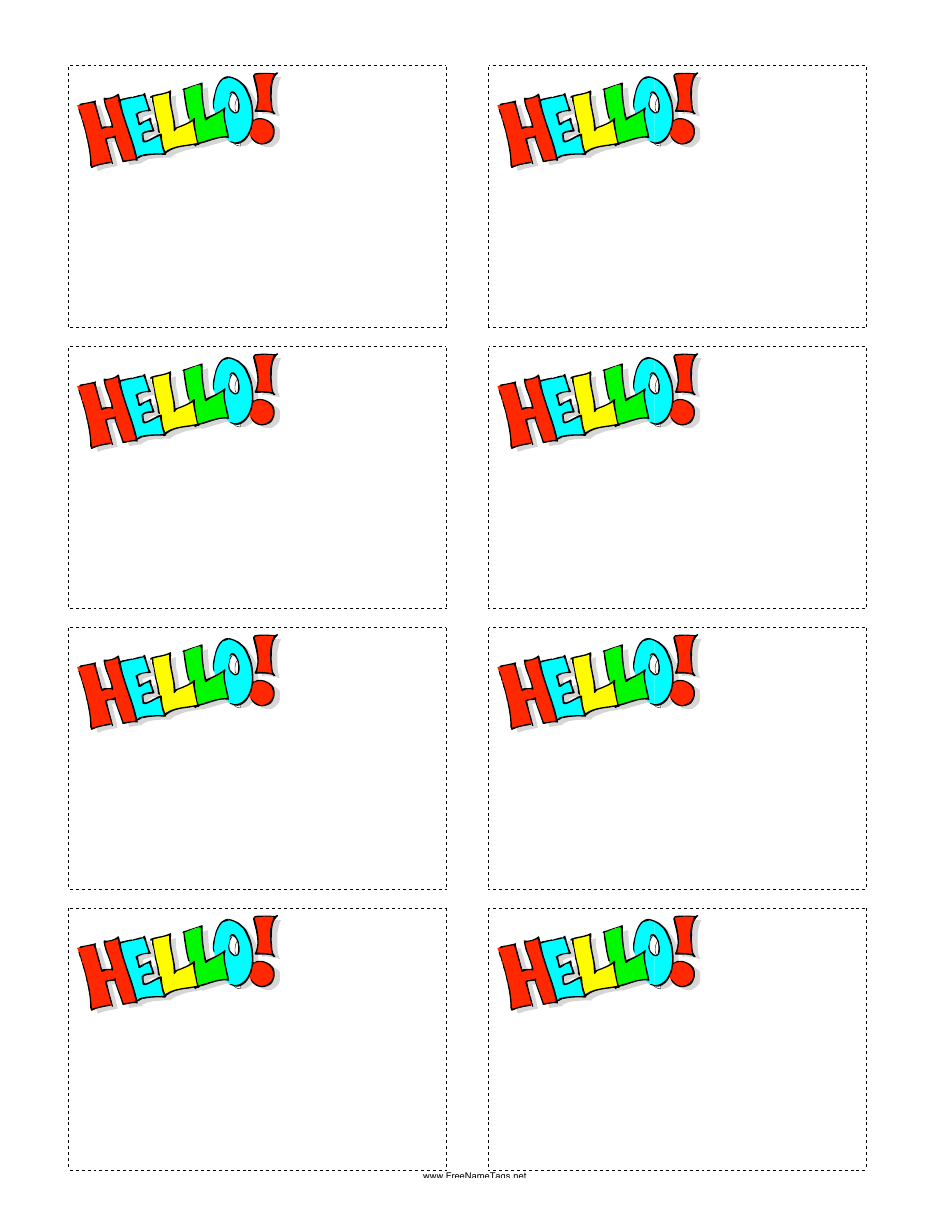Multicolored Hello Name Tag Template Download Printable PDF ...