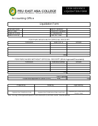Philippines Cash Advance Liquidation Form - Feu-East Asia College ...