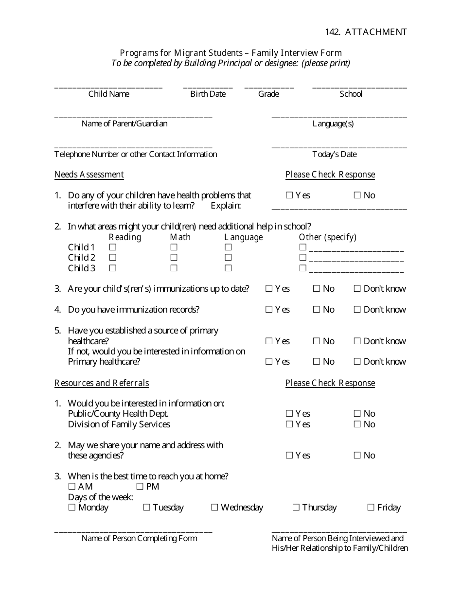Family Interview Form - Fill Out, Sign Online and Download PDF ...