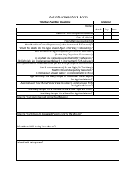 Mission Volunteer Feedback Form Download Printable PDF | Templateroller
