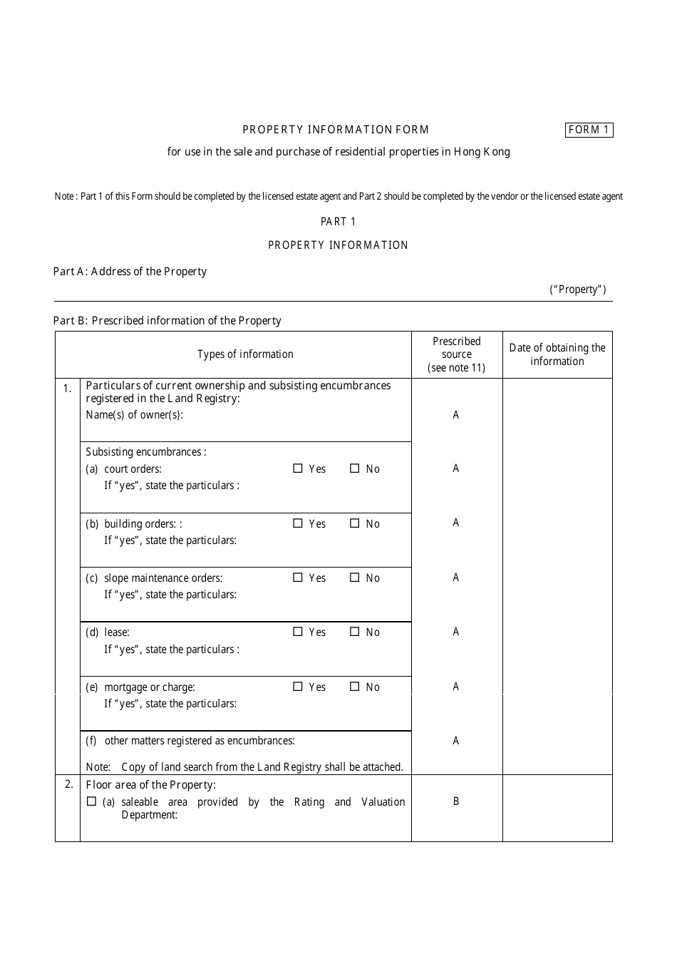 Hong Kong Property Information Form - Fill Out, Sign Online and ...