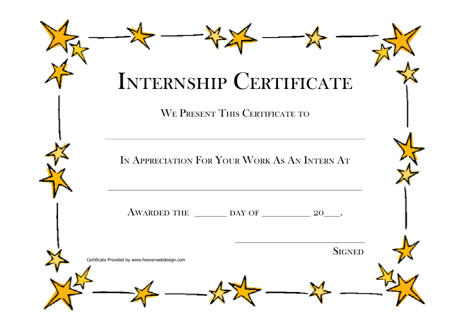 Internship Certificate Template Stars Download Printable PDF 