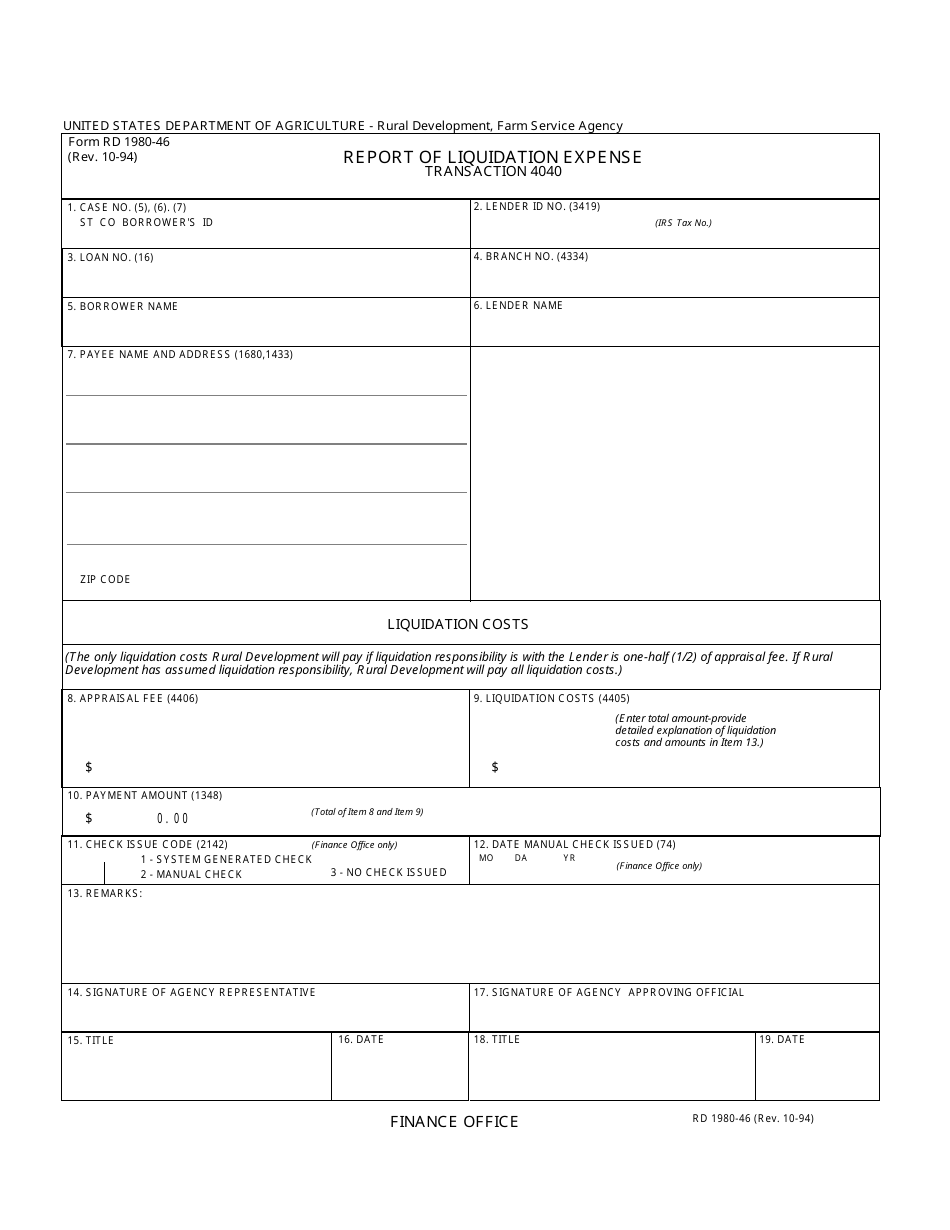Form RD1980-46 - Fill Out, Sign Online and Download Fillable PDF ...
