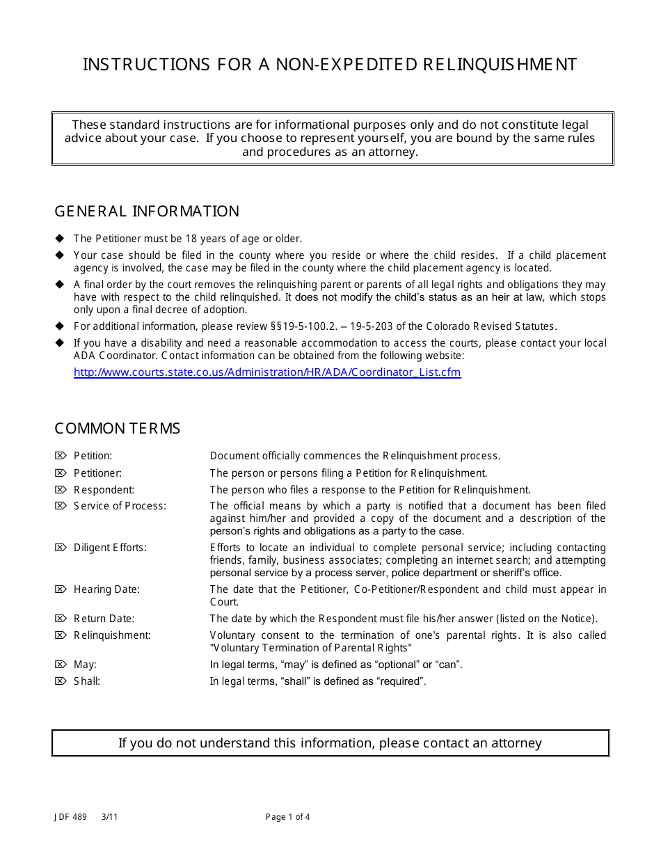 Form JDF489 - Fill Out, Sign Online and Download Printable PDF ...