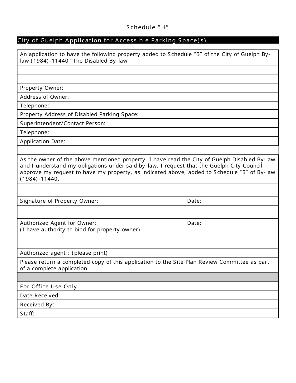 City Of Guelph Ontario Canada Site Plan Approval Application Form