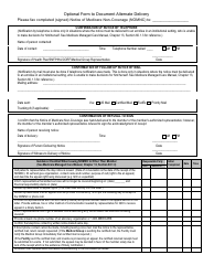 Optional Form to Document Alternate Delivery Download Printable PDF ...