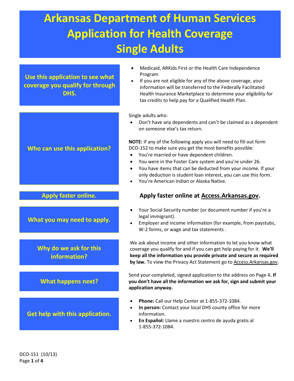 Form DCO-151 - Fill Out, Sign Online and Download Printable PDF ...