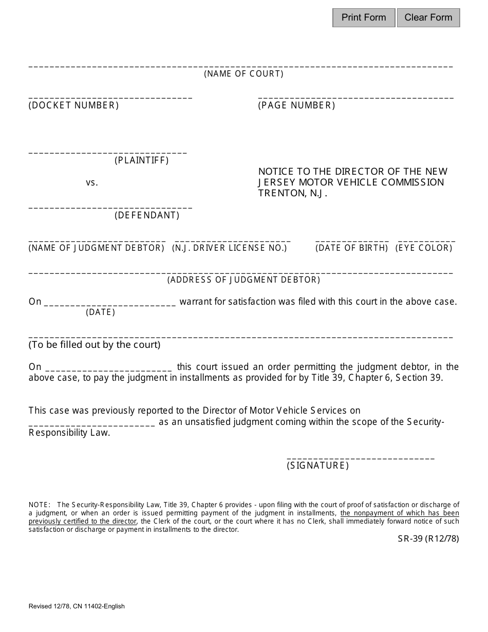 Form SR-39 (11402) - Fill Out, Sign Online and Download Fillable PDF ...