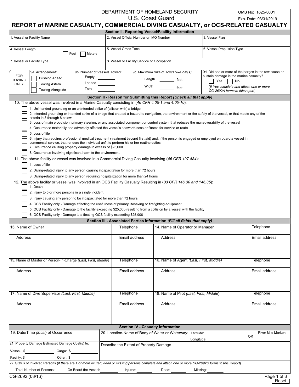 Form CG-2692 - Fill Out, Sign Online and Download Fillable PDF ...