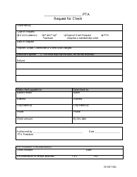 Pta Check Request Template Download Printable PDF | Templateroller