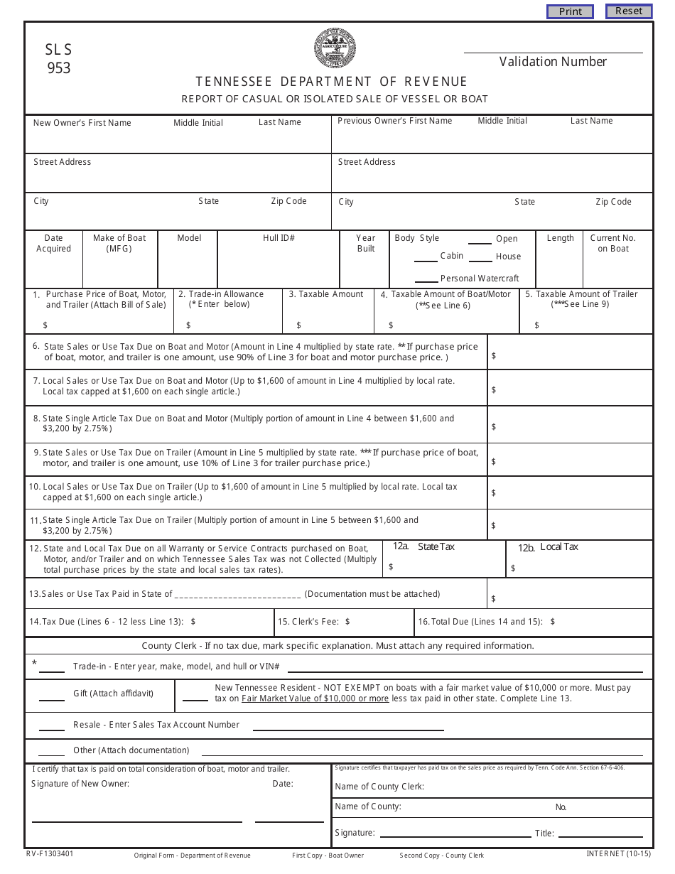 Form SLS953 - Fill Out, Sign Online and Download Fillable PDF ...