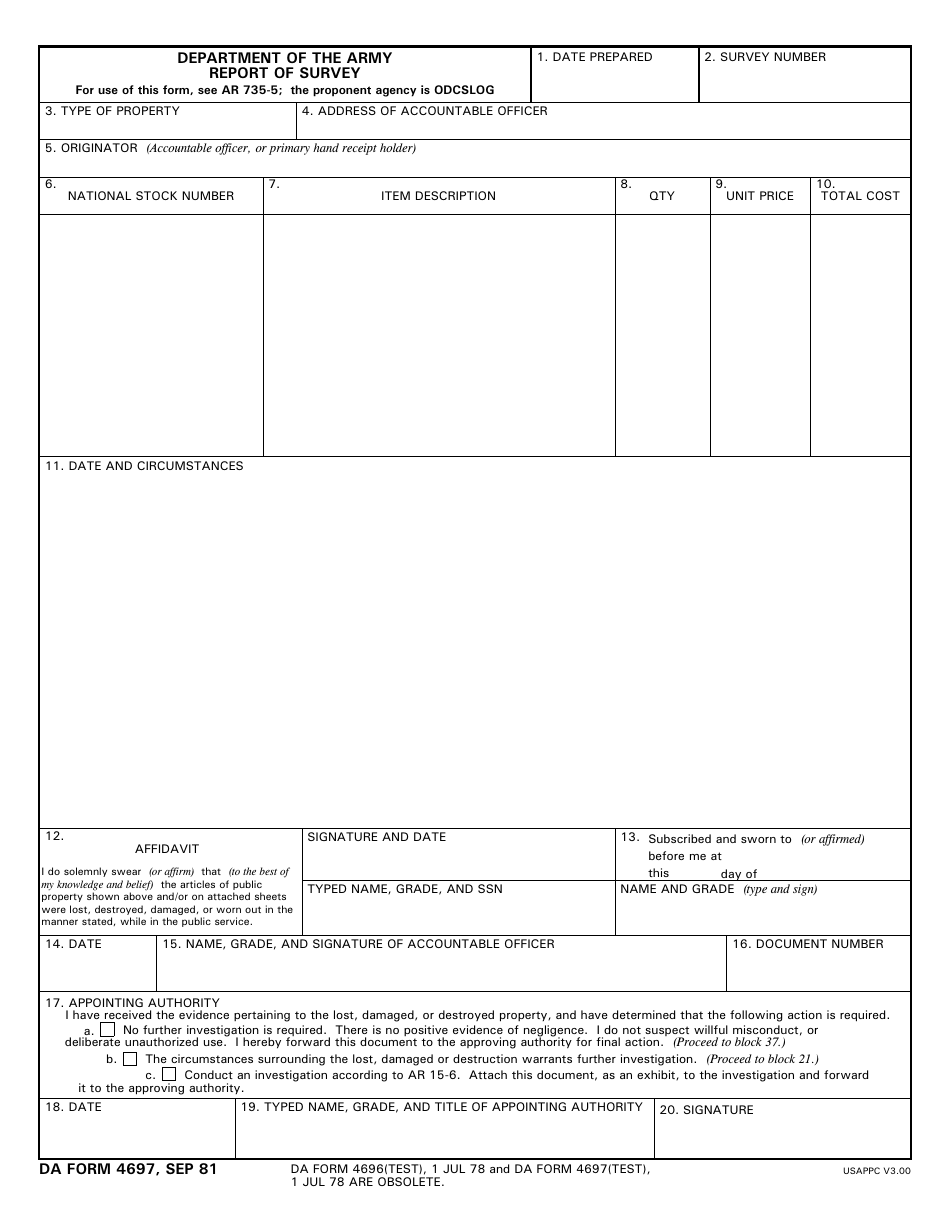 DD Form 4697 - Fill Out, Sign Online and Download Printable PDF ...