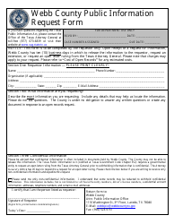 Webb County, Texas Public Information Request Form Download Fillable ...