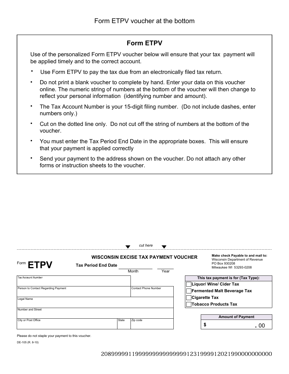 Form DE-105 (ETPV) - Fill Out, Sign Online and Download Fillable PDF ...