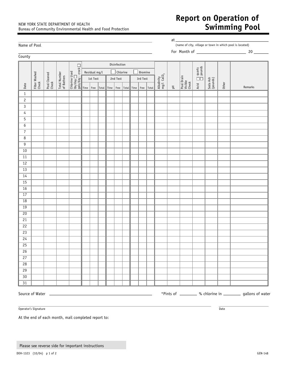 Form DOH-1323 - Fill Out, Sign Online and Download Printable PDF, New ...
