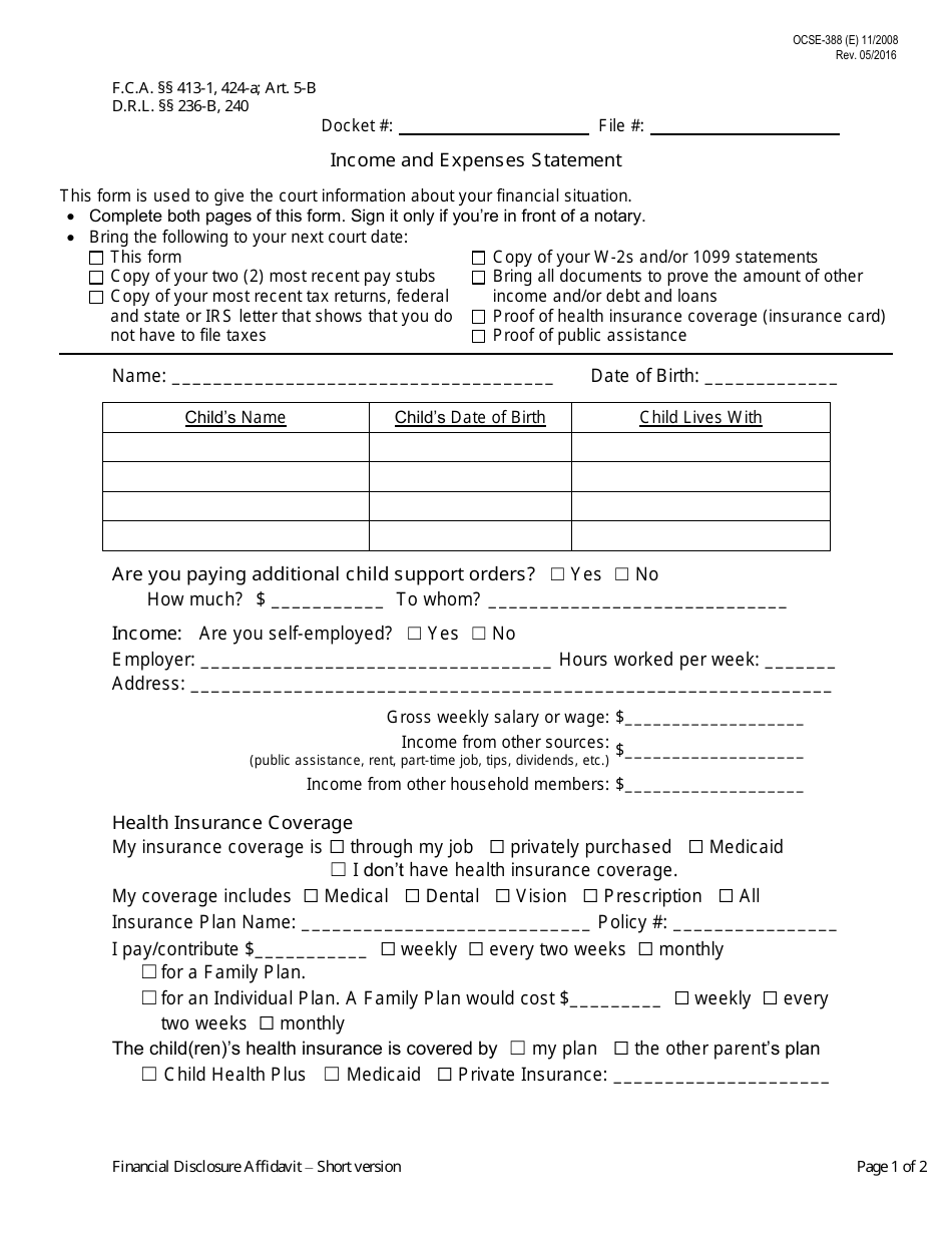 Form OCSE388(E) - Fill Out, Sign Online and Download Printable PDF, New ...