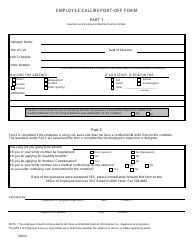 Ohio Employee Call/Report-Off Form Download Printable PDF | Templateroller